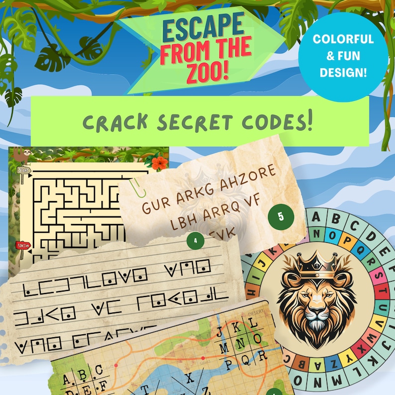 Zoo Escape Room, Printable Escape Room PDF, Instant Download, Zoo Theme ...