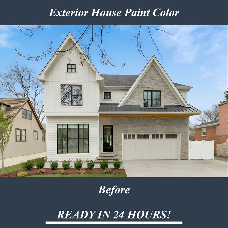 4 Color Options Full Exterior House Consultation, Exterior Color ...