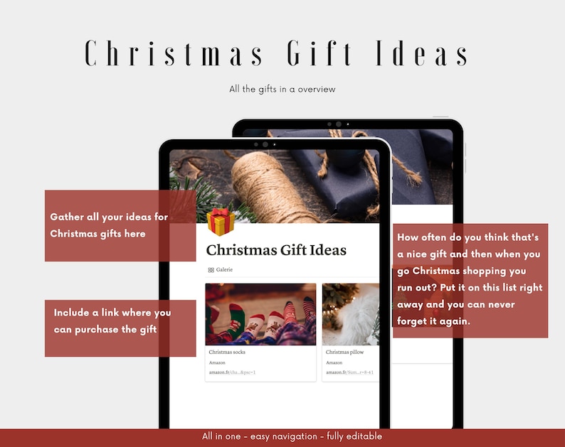 Notion Template / Planner / Gift Tracker for Christmas / Holidays ...