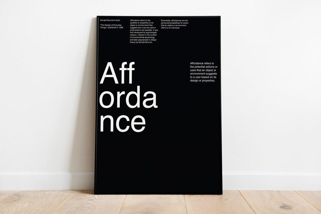 Affordance Poster, Design Principles Poster, Bauhaus Poster,educational ...