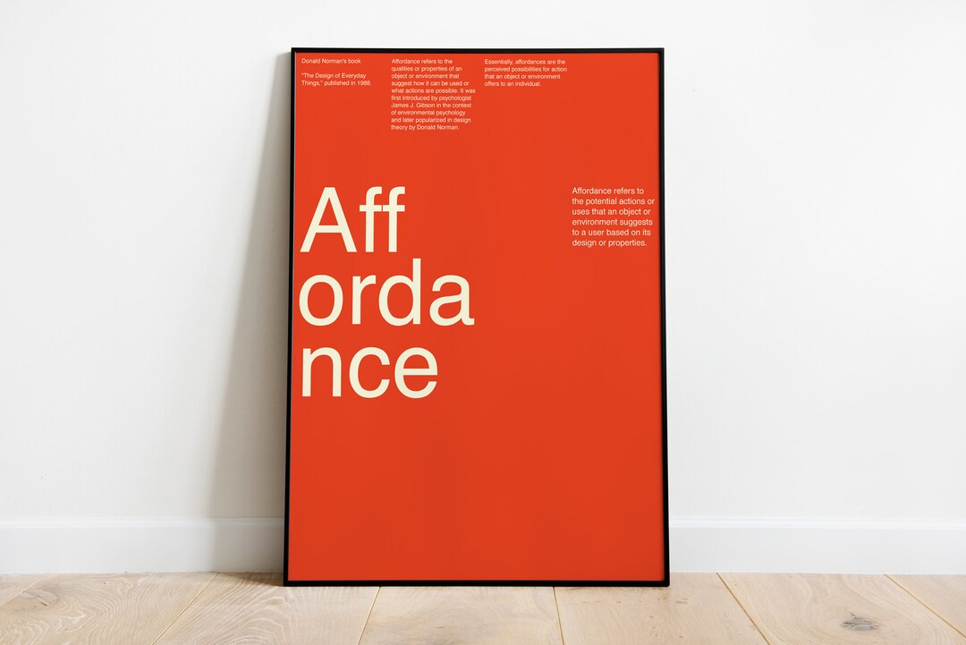 Affordance Poster, Design Thinking Poster, Bauhaus Poster,educational ...
