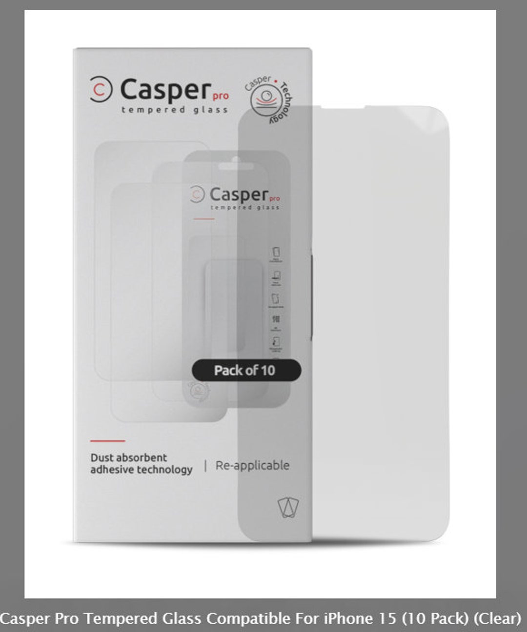 Casper Pro Tempered Glass Compatible for iPhone 15 10 Pack clear - Etsy