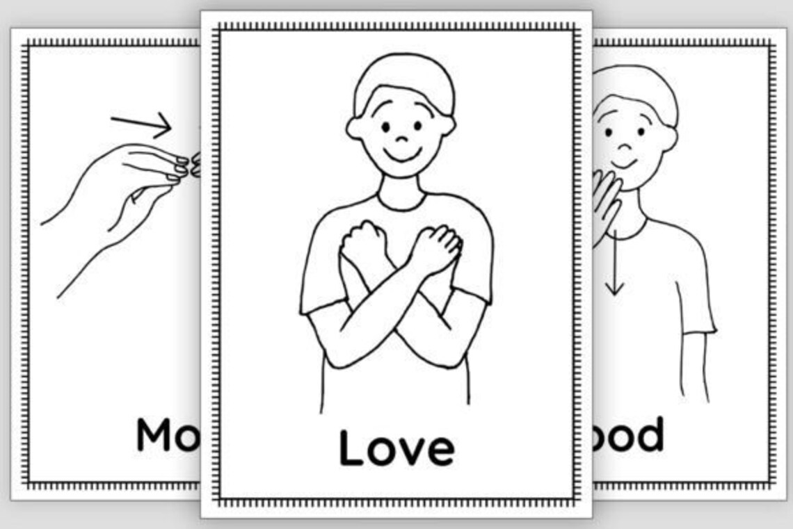 Confetti ASL Classroom Signal Posters - Etsy