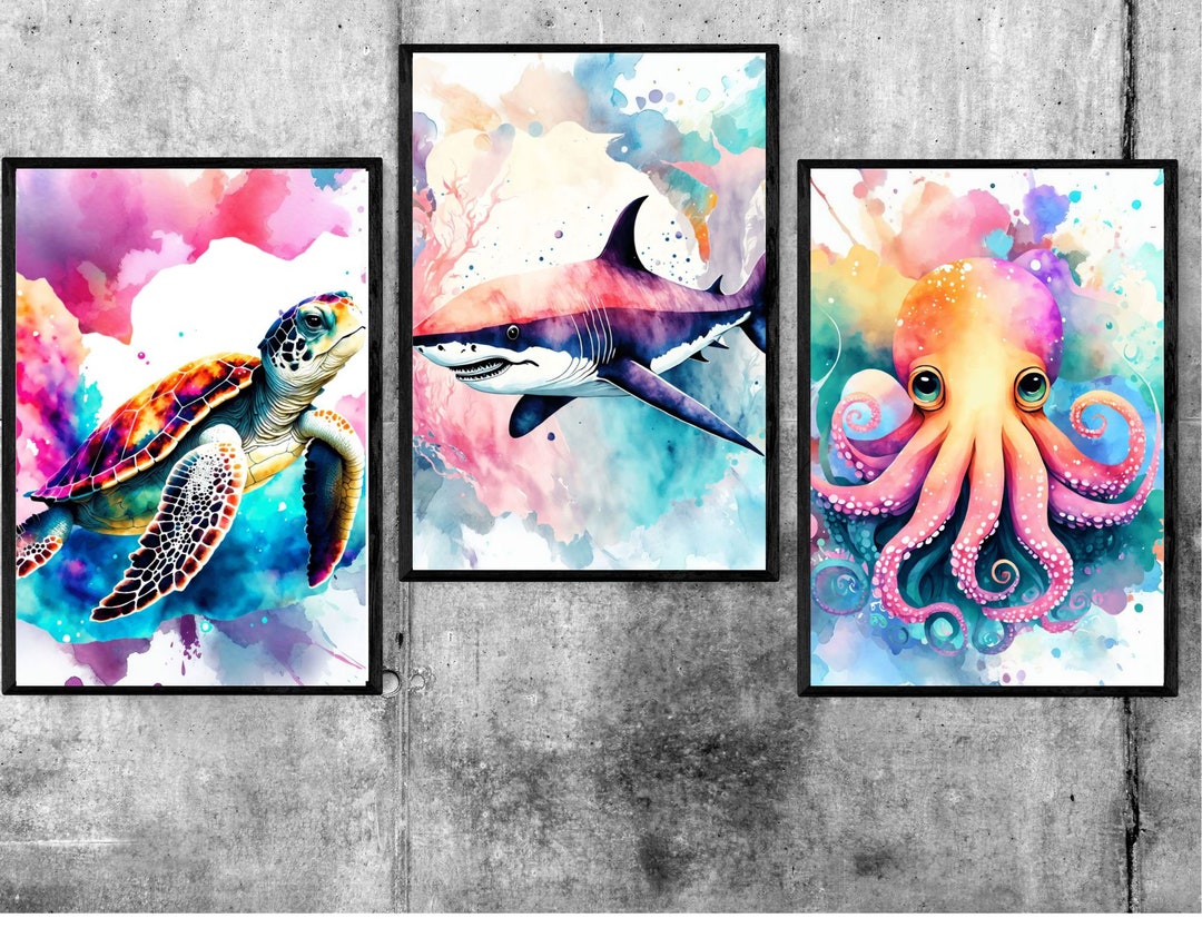Printable Art Ocean Theme Color Splash - Etsy