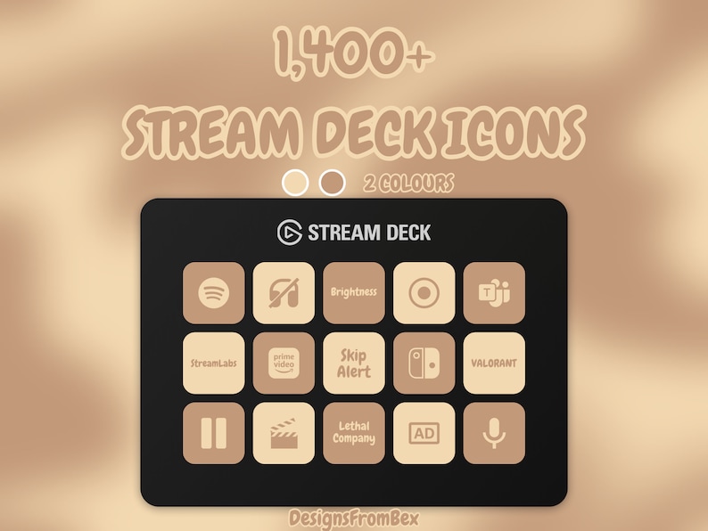 1,400+ Brown and Cream Stream Deck Icons Set | Streaming | Content ...