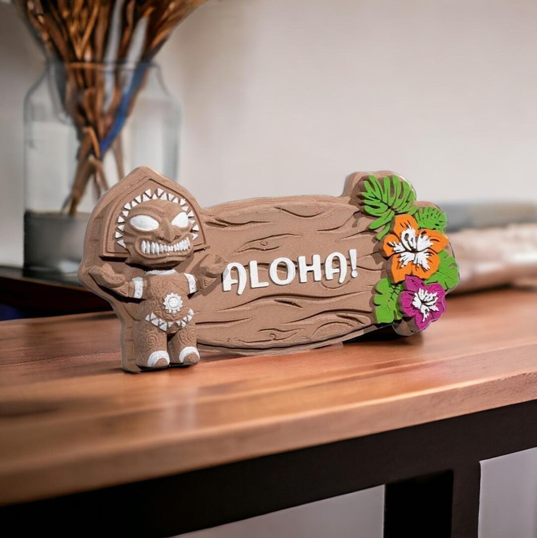Welcome With Aloha: 3D Printed Aloha Door Ornament STL File - Etsy