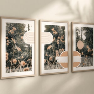 Boho Field Poster Set Digital Download, Modern Wallart - Etsy
