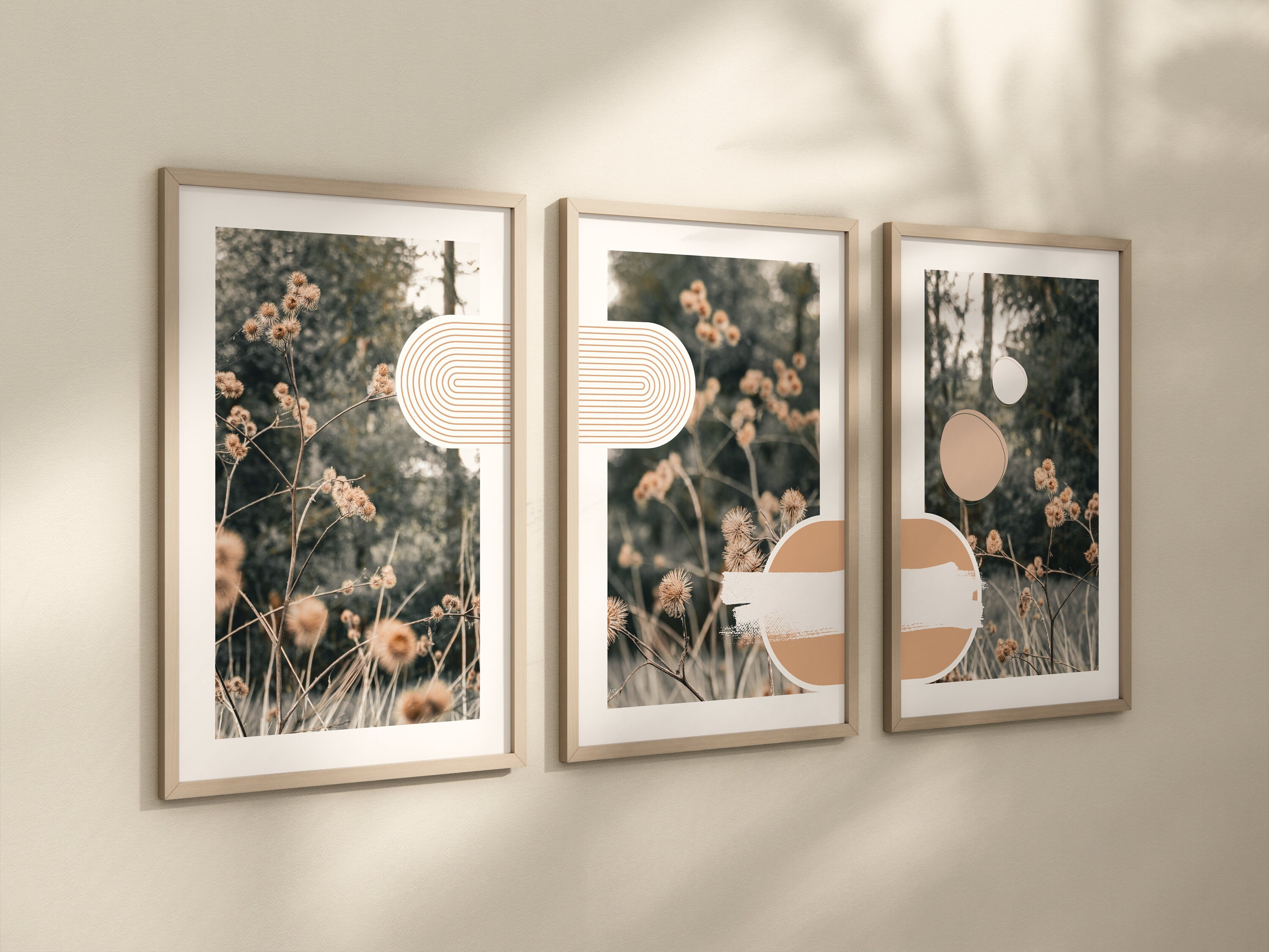 Boho Field Poster Set Digital Download, Modern Wallart - Etsy