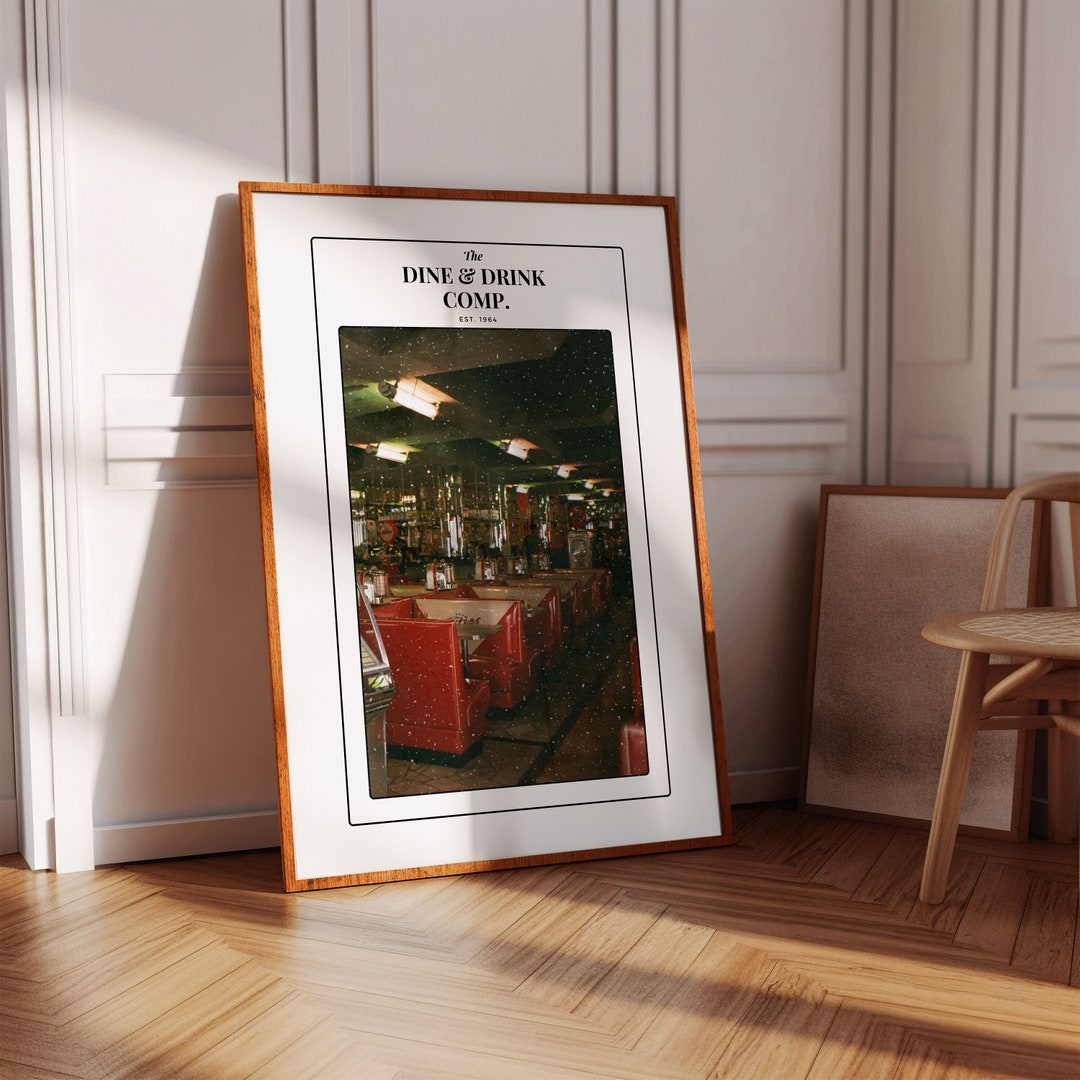 Dine & Drink Retro Diner Poster Digital Download, Printable Wallart 60s ...