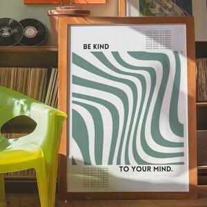 70s Wall Art Be Kind to Your Mind Poster Digital Download, Seventies ...