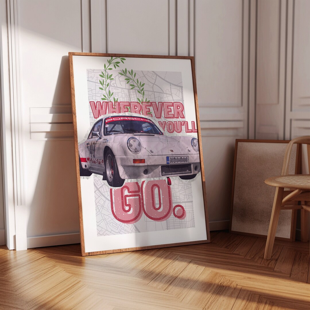 Retro Car Poster Digital Download, Vintage Automobilista Print, Modern ...