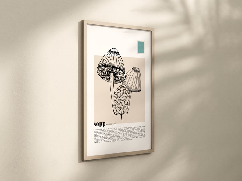 Mushroom Boho Poster Digital Download Mushrooms Mural/wallart for ...