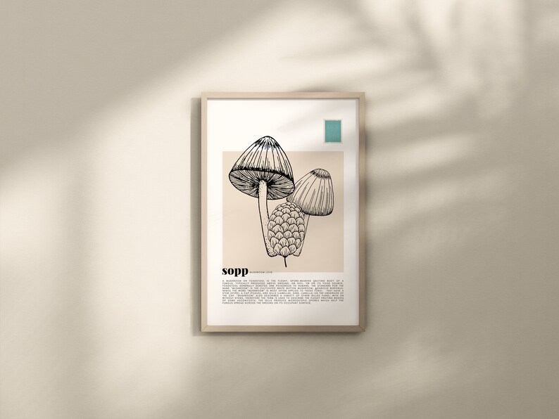 Mushroom Boho Poster Digital Download Mushrooms Mural/wallart for ...
