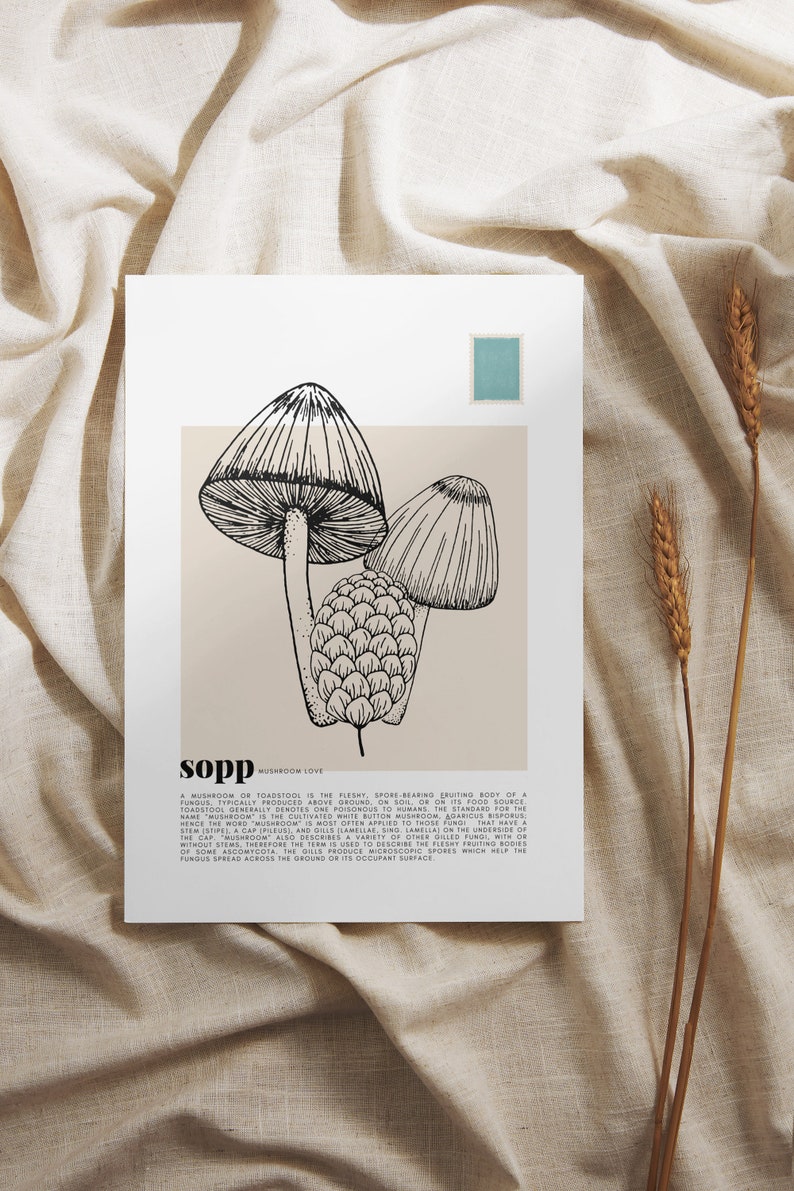 Mushroom Boho Poster Digital Download Mushrooms Mural/wallart for ...
