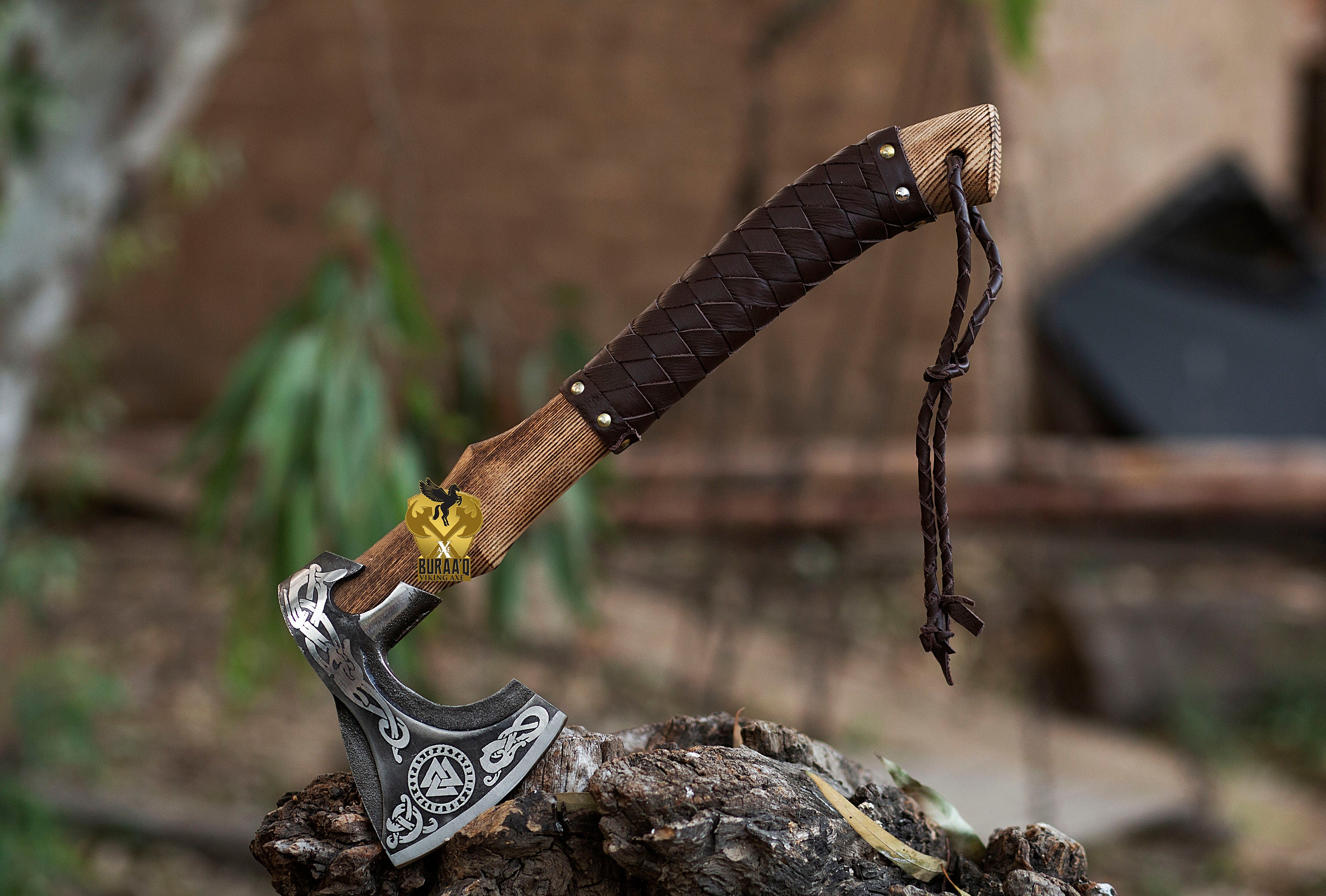Smith Custom Hand Forged Carbon Steel Viking Axe With Rose Wood Shaft ...
