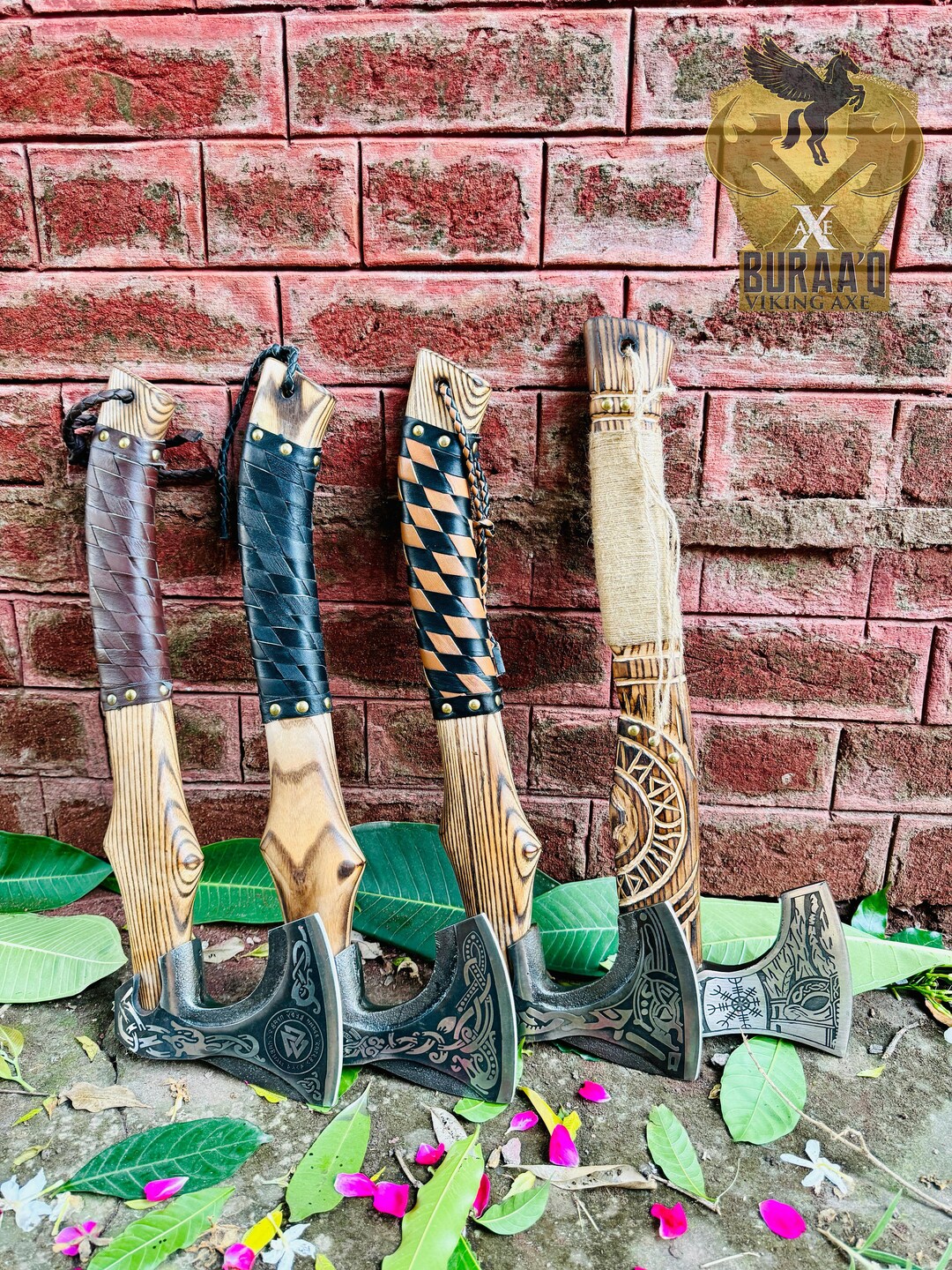 4 Axes Sets Handmade Viking Axe,hatchet, Viking Hatchet, Bearded Axe ...