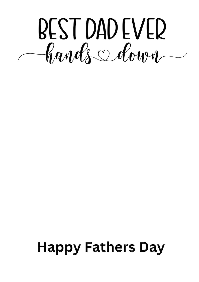 Printable Fathers Day Handprint Art, Best Dad Print ,fathers Day Card ...