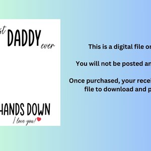 Printable Daddy Handprint Art, Best Daddy Print ,fathers Day Card and ...