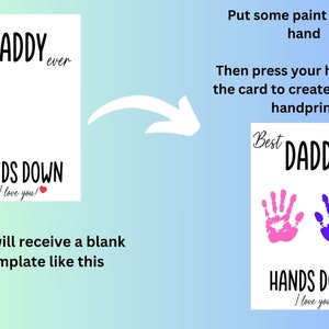 Printable Daddy Handprint Art, Best Daddy Print ,fathers Day Card and ...