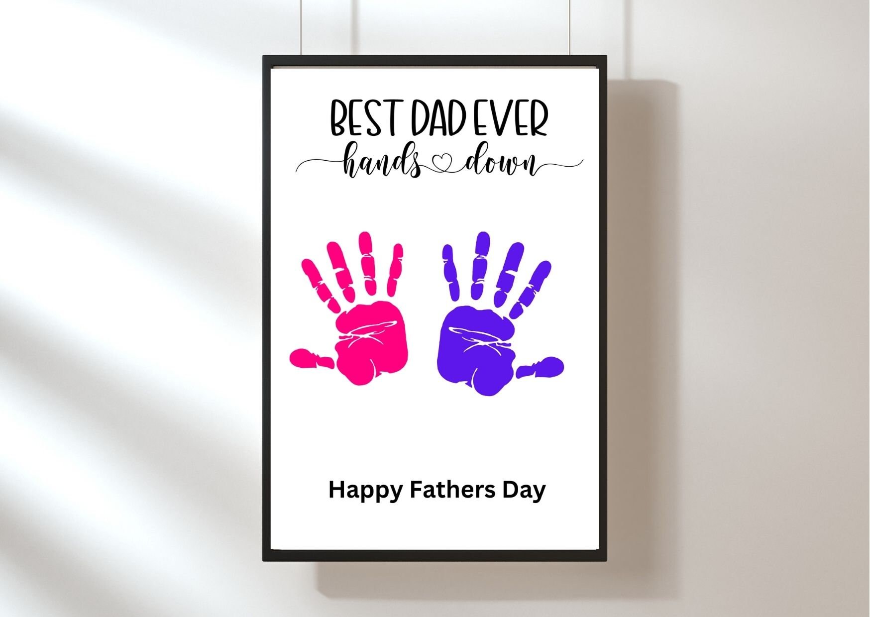 Printable Fathers Day Handprint Art, Best Dad Print ,fathers Day Card ...