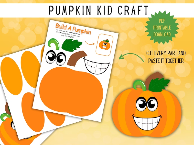 Printable Build a Pumpkin, Halloween Craft, Halloween Activity for Kids ...
