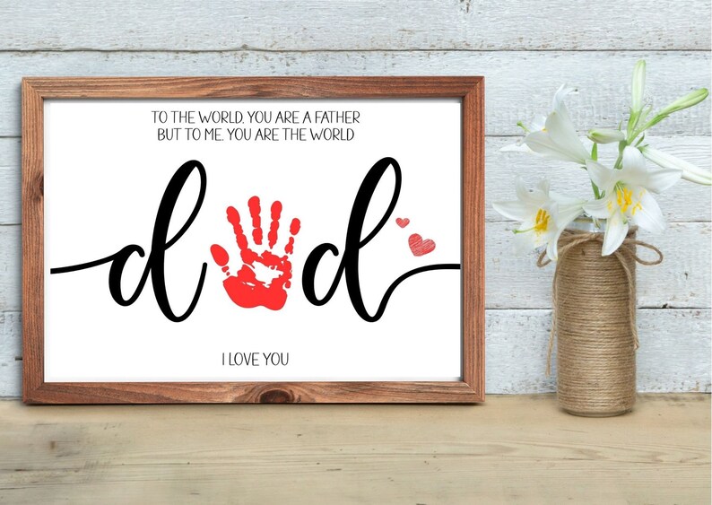 Printable Dad Handprint Art, Dad Birthday ,fathers Day Card, Fathers ...