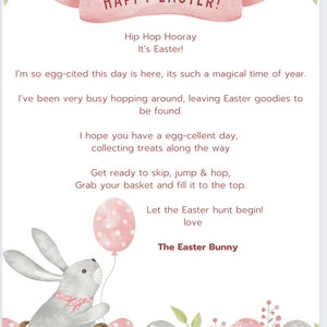 A4 Green Easter Bunny Letter, Easter Egg Hunt Letter, Easter Basket ...
