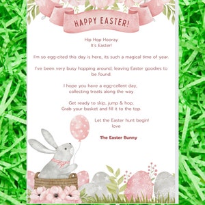 A4 Green Easter Bunny Letter, Easter Egg Hunt Letter, Easter Basket ...