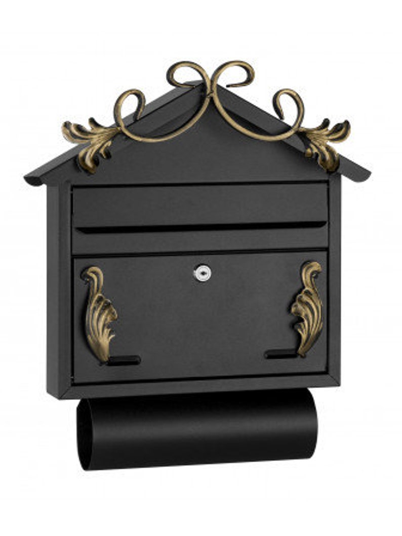 Customizable Wrought Iron Mailbox, Artisan-made, Weatherproof Letterbox ...