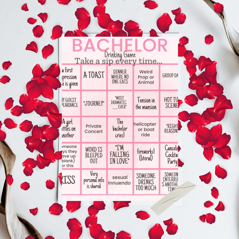 The Bachelor Bingo Card/ Drinking Game - Etsy