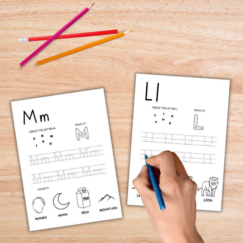 Alphabet Tracing Worksheets for Kids | Handwriting Practice Printable ...