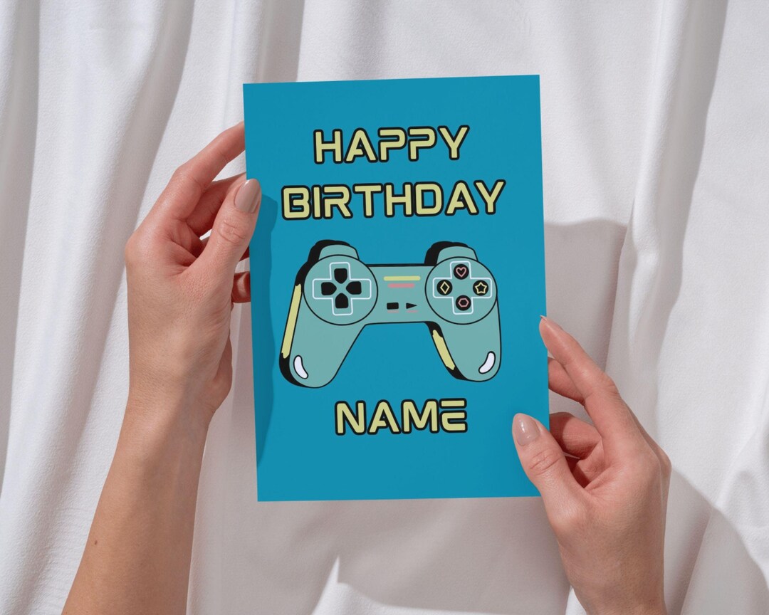 Gaming Birthday Card for 10 Year Old Boy, Editable Birthday Card for ...