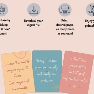 40 Daily Affirmation Cards: Printable Self-care Deck (digital Download ...
