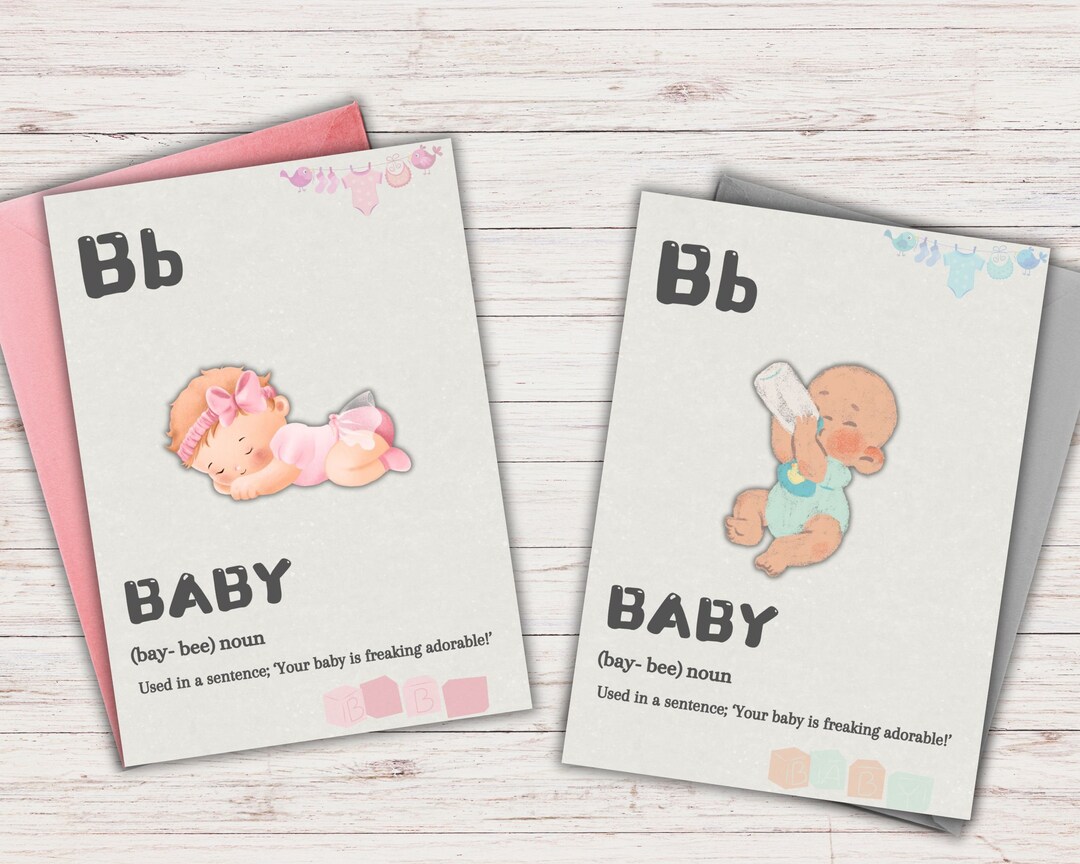 Printable Baby Congratulations Card, New Baby Cute Card, Baby Girl Card ...