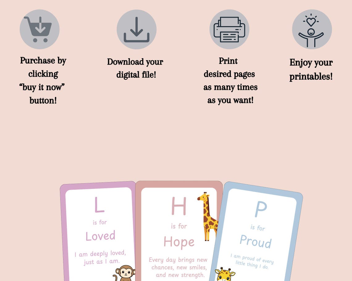 Autism Affirmation Cards for Kids | A-Z Positive Affirmations ...