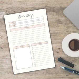 Brain Dump Printable, Priorities Organizer, Thoughts Organizer, Mind ...