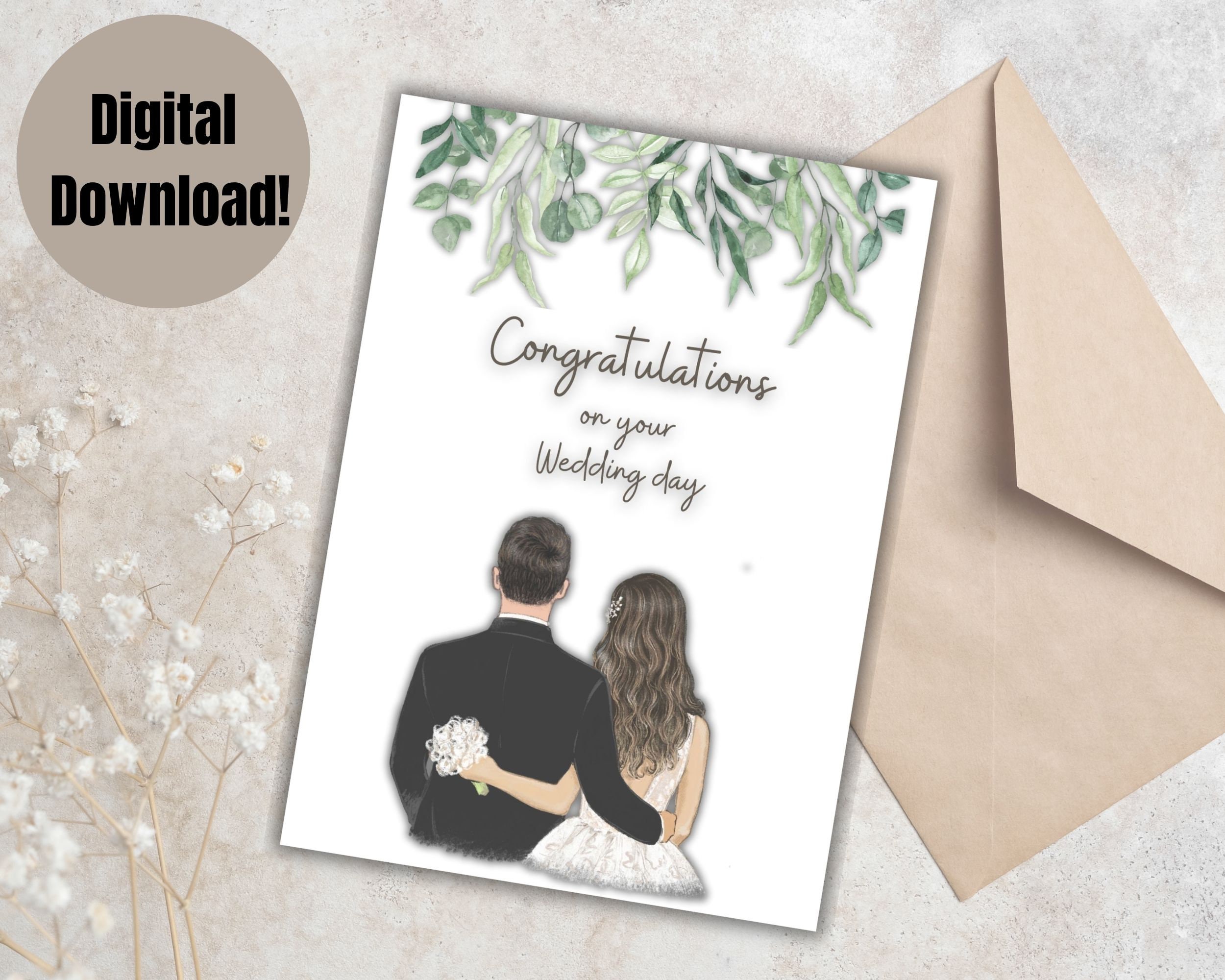 Congratulations on Your Wedding Day Card, Printable Wedding ...