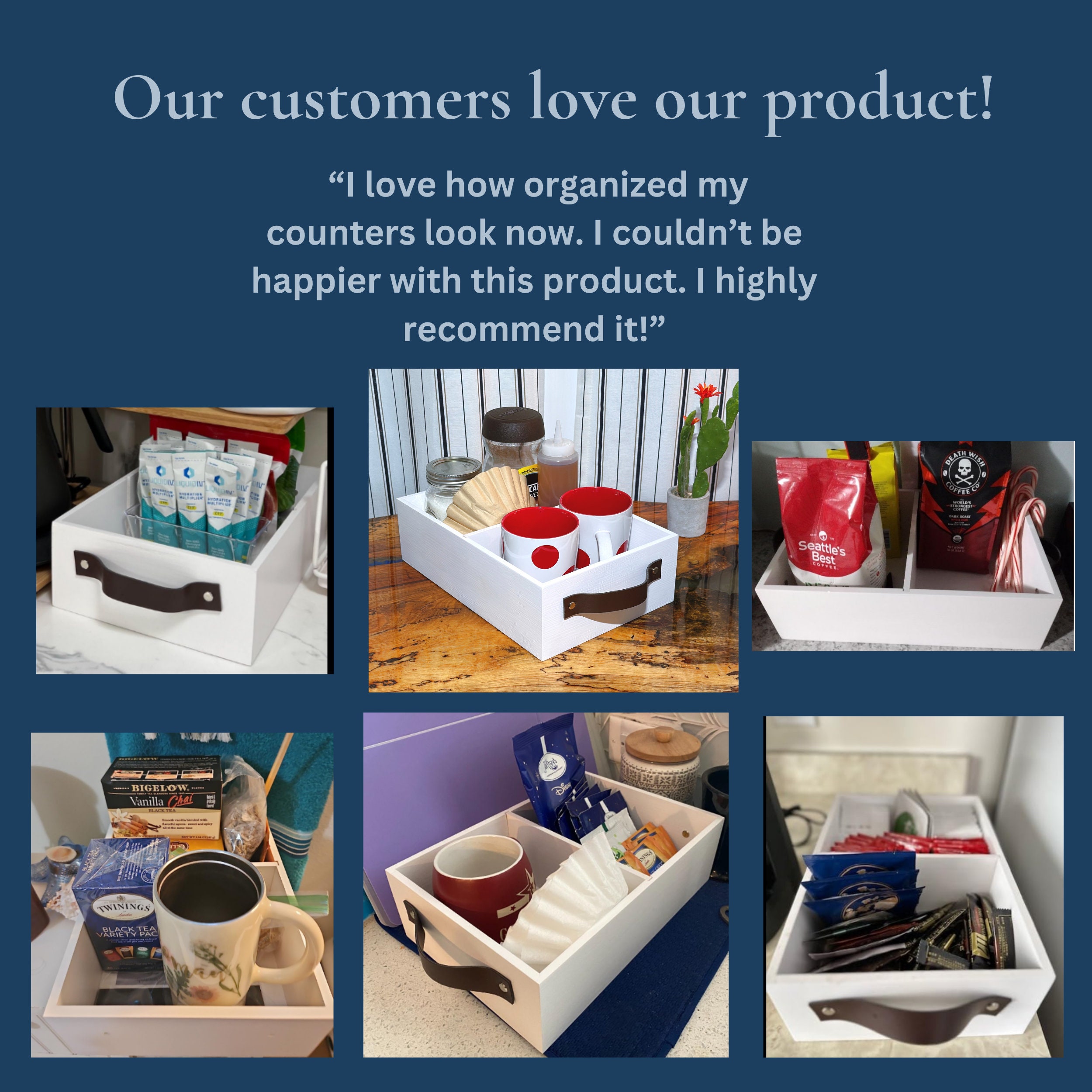 Sapphire Square - Coffee Station Organizer With Removable Divider ...