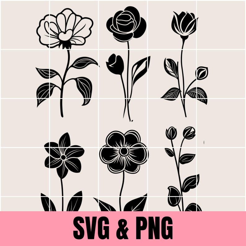 Wildflower SVG, Birth Flower SVG, Cute Floral Spring Svg Files, Rolled ...