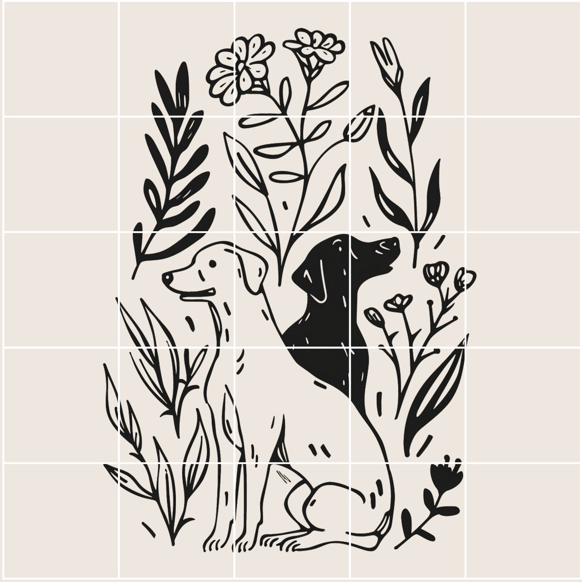 Cute Dog With Wildflower SVG File, Floral Dog SVG Files for Cricut ...