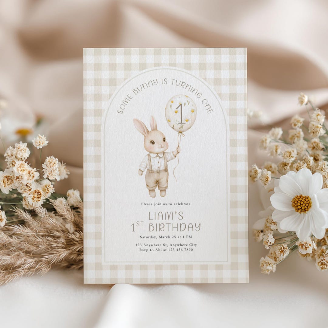 Some Bunny is Turning One Birthday Invitation - Some Bunny Invite ...