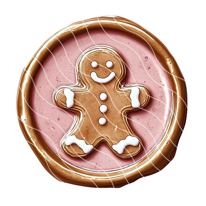 Preppy Coquette Gingerbread Clipart Watercolor, Gingerbread Man PNG ...