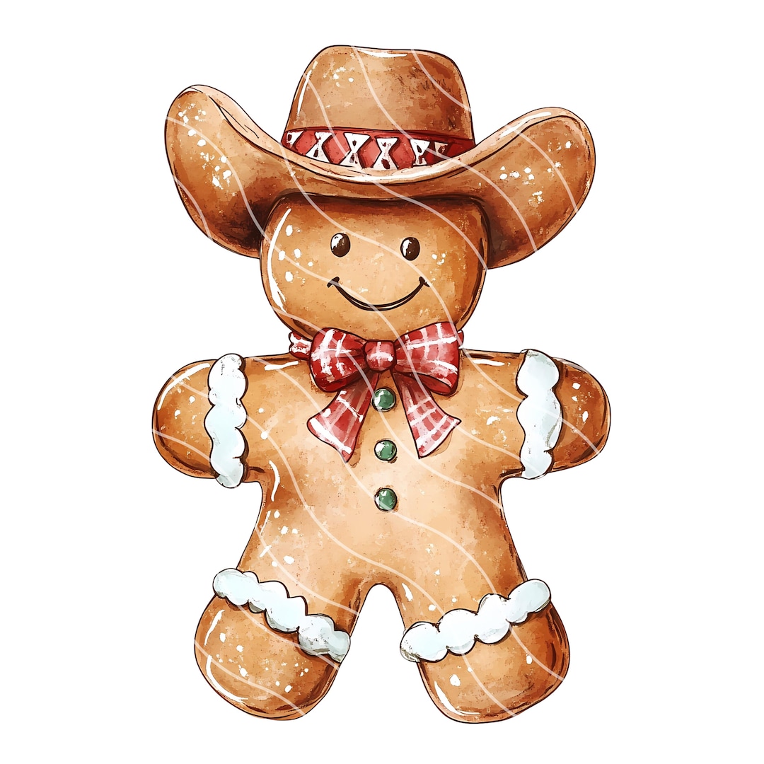 Cowboy Gingerbread Man SVG, Funny Gingerbread Clipart PNG, Snowman SVG ...