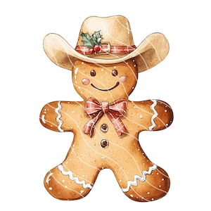 Cowboy Gingerbread Man SVG, Funny Gingerbread Clipart PNG, Snowman SVG ...