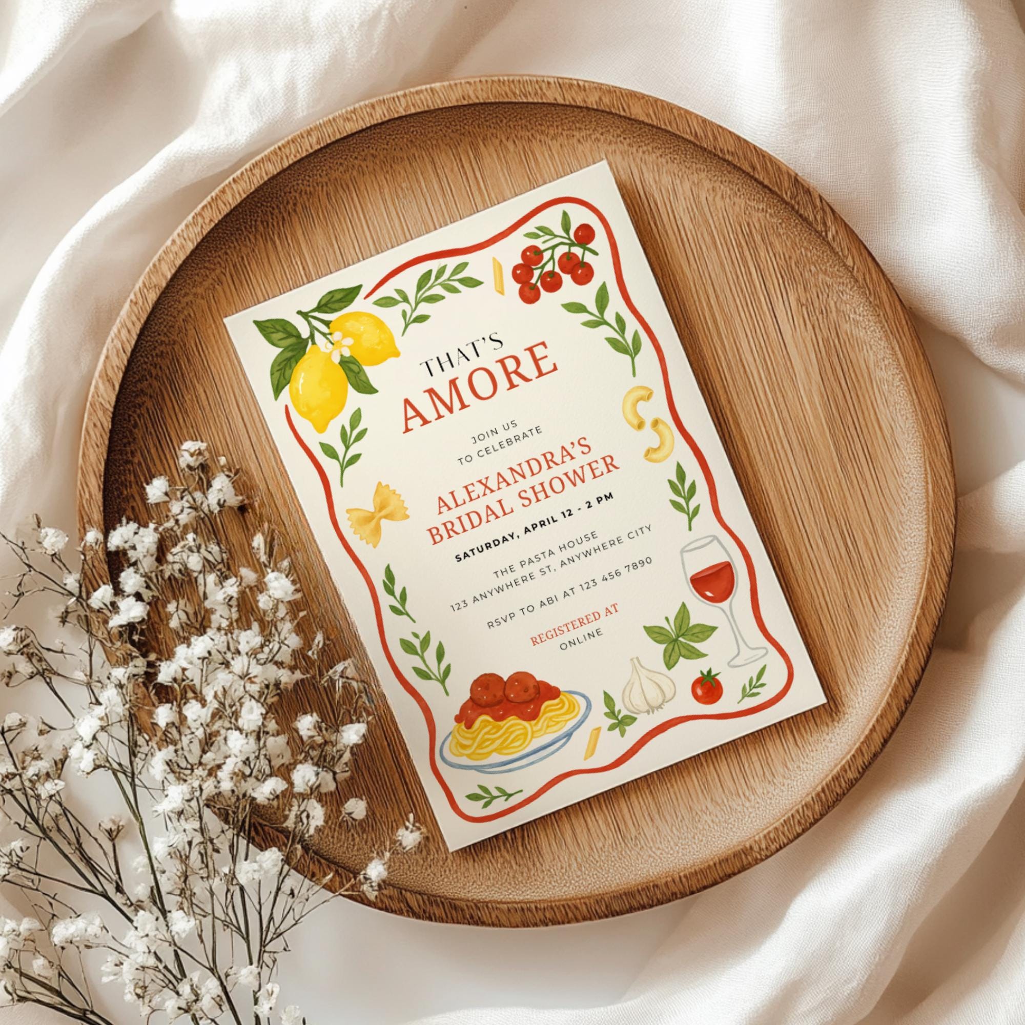 That's Amore Bridal Shower Invitation Template - Italian Bridal Shower ...