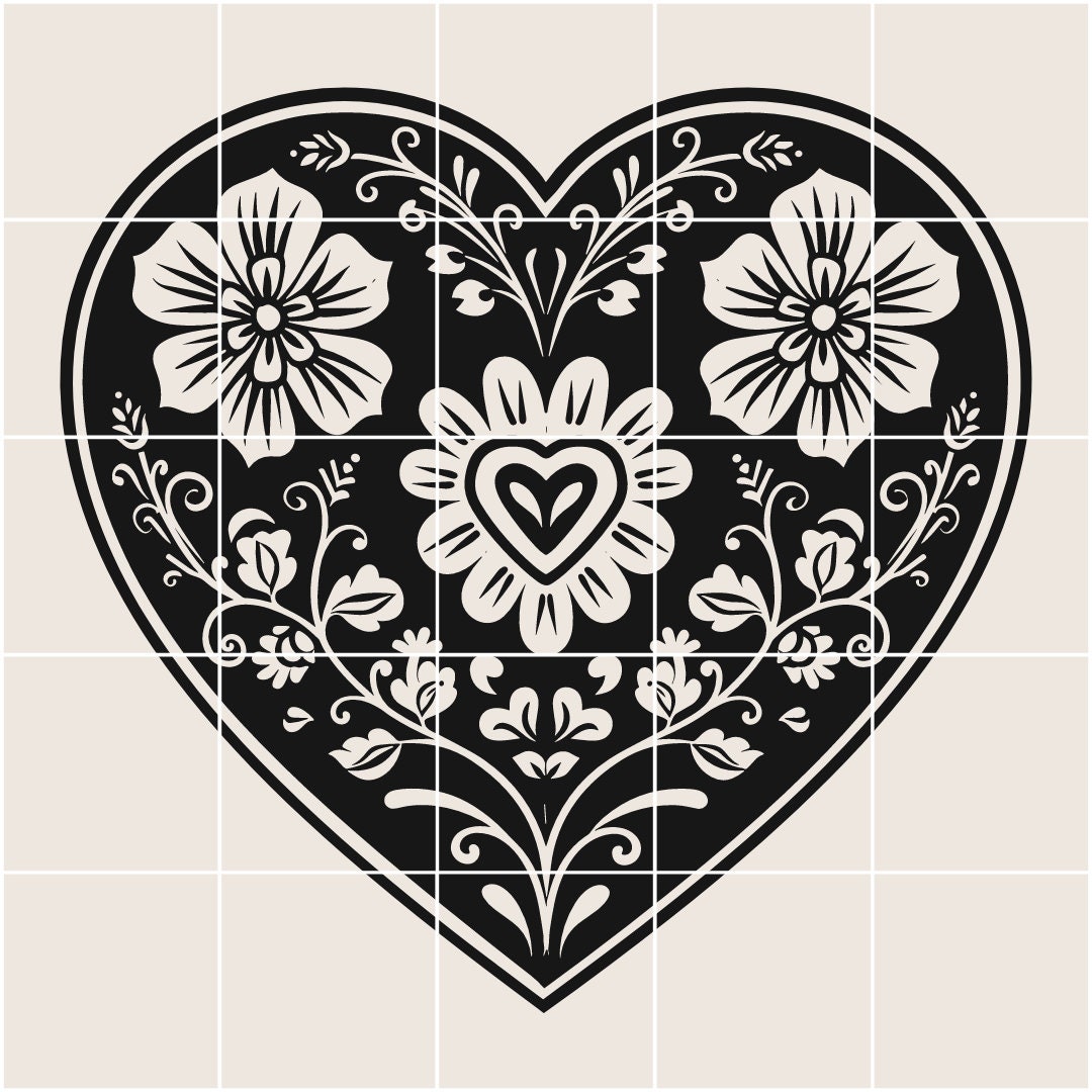 Folk Gingerbread Christmas Heart SVG, Christmas Ornament Glowforge ...