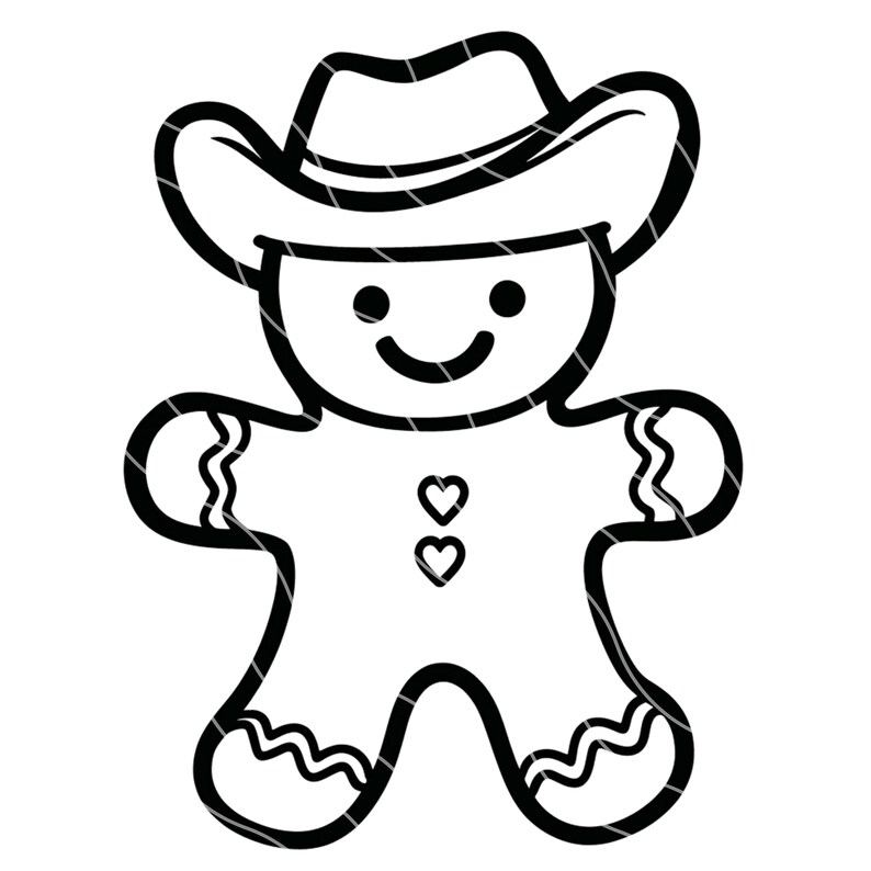 Cowboy Gingerbread Man SVG, Funny Gingerbread Clipart PNG, Snowman SVG ...