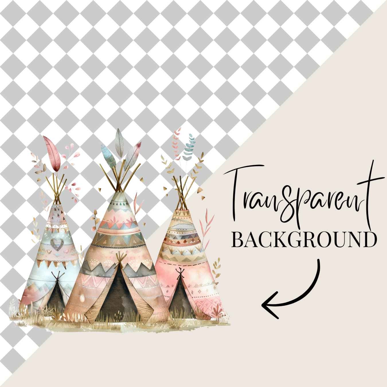 Boho Watercolor Clipart Bundle PNG for Boho Nursery Decor Wall Art ...