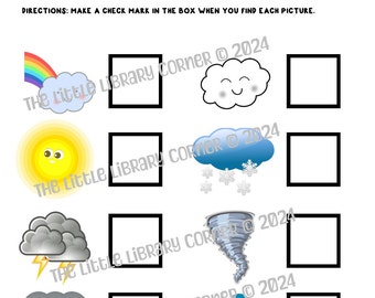 Weather Scavenger Hunt for Kids, Climate Treasure Hunt, Meteorology ...