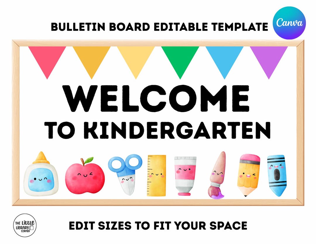 Welcome to Kindergarten Bulletin Board Template-editable With Canva Pro ...